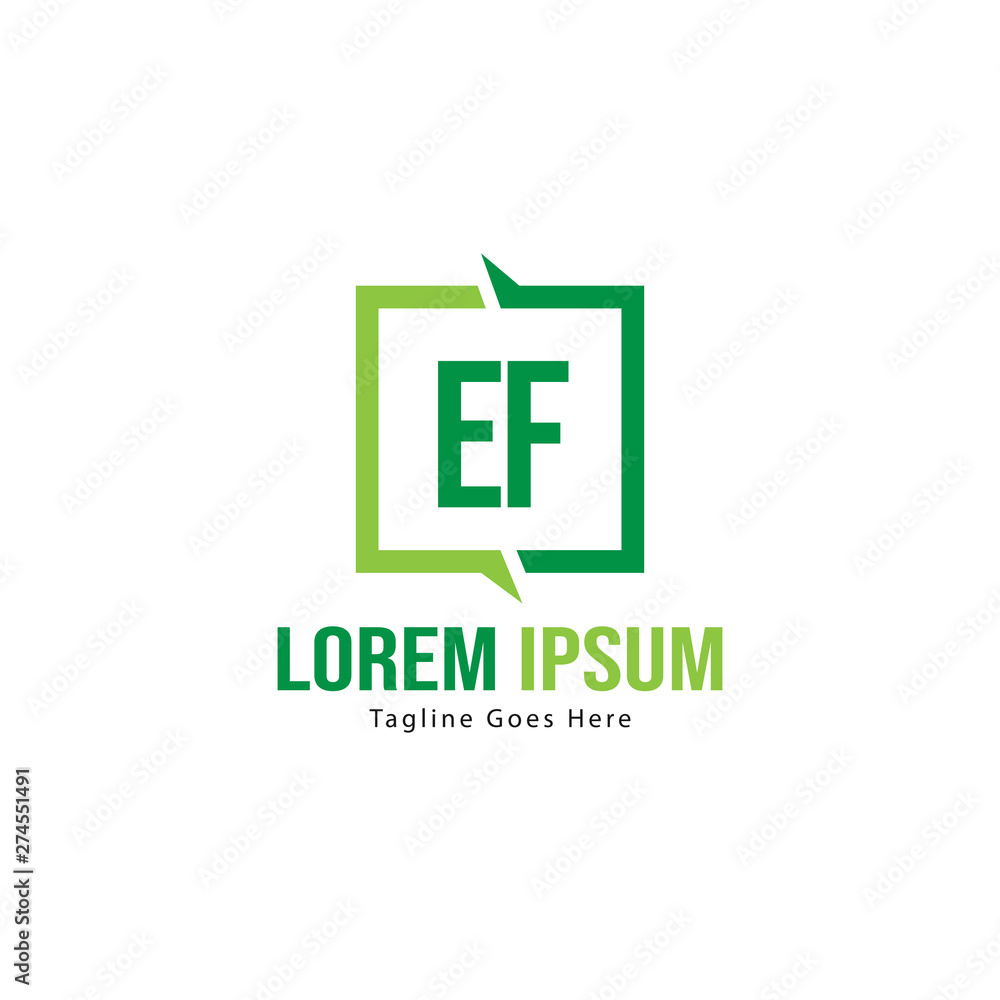 Initial EF logo template with modern frame. Minimalist EF letter logo vector illustration Stock ...