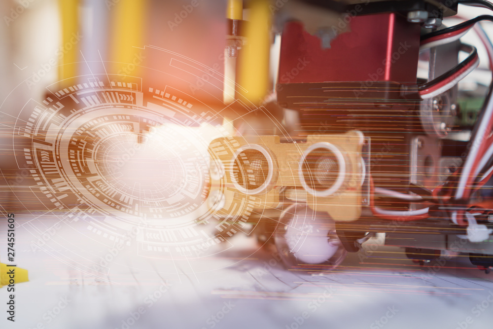 Robotics technology and STEM education class concept : Metal robot and ...