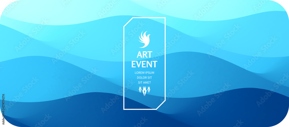 Art event invitation template. Abstract background with dynamic effect ...