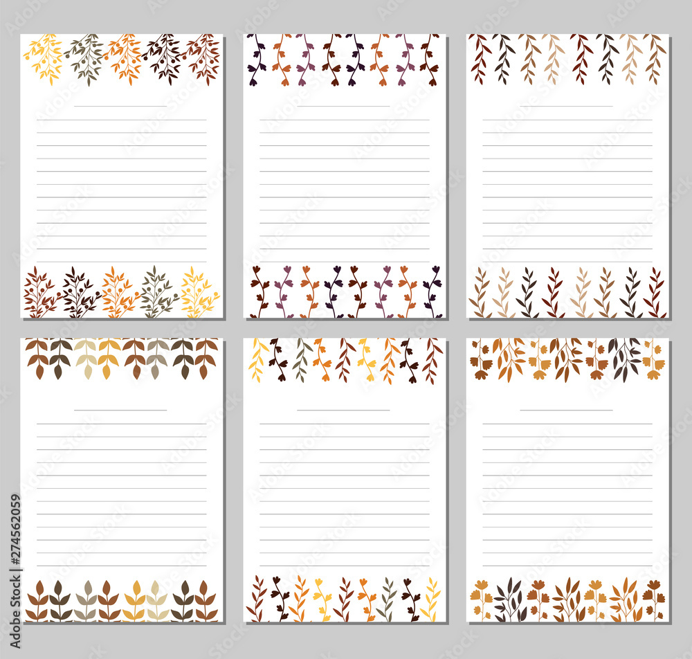 Organizer and note paper for children, printable pages. Stock Vector ...