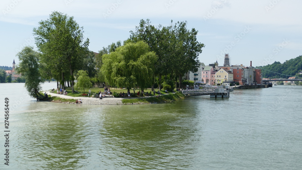 Dreiflüsseeck Passau Stock Photo | Adobe Stock