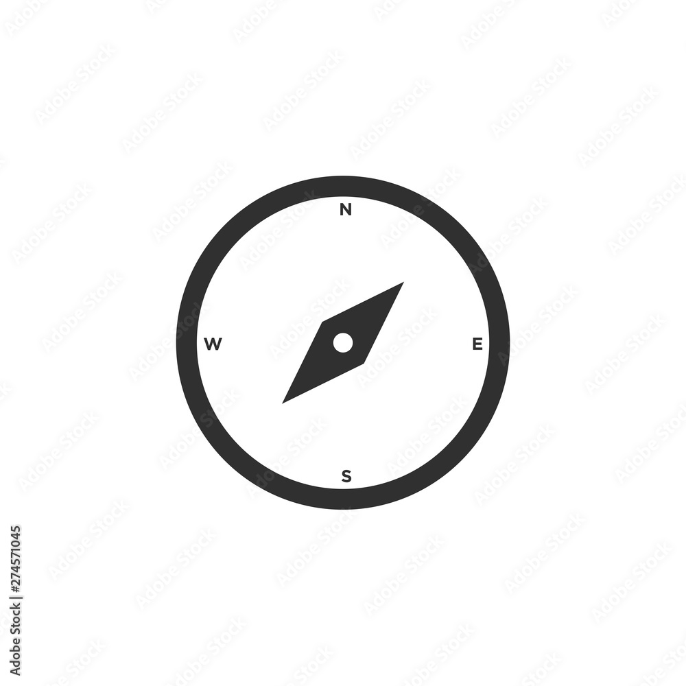 Compass icon template black color editable. Compass symbol Flat vector ...