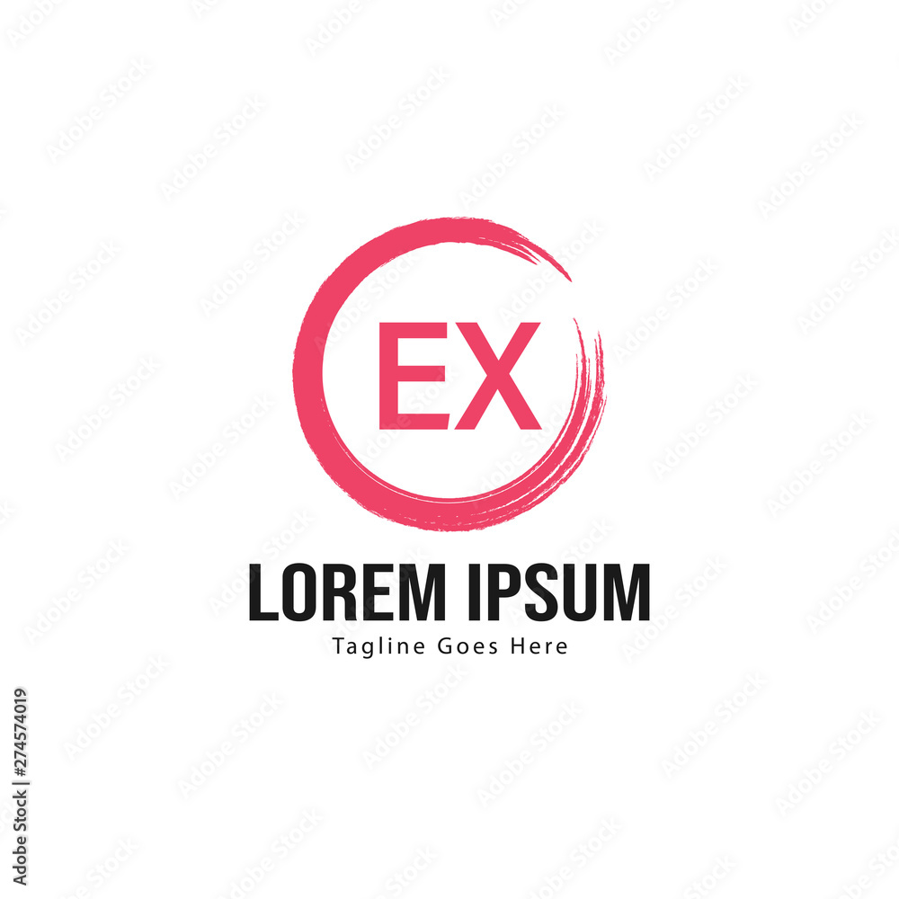 Initial EX logo template with modern frame. Minimalist EX letter logo ...