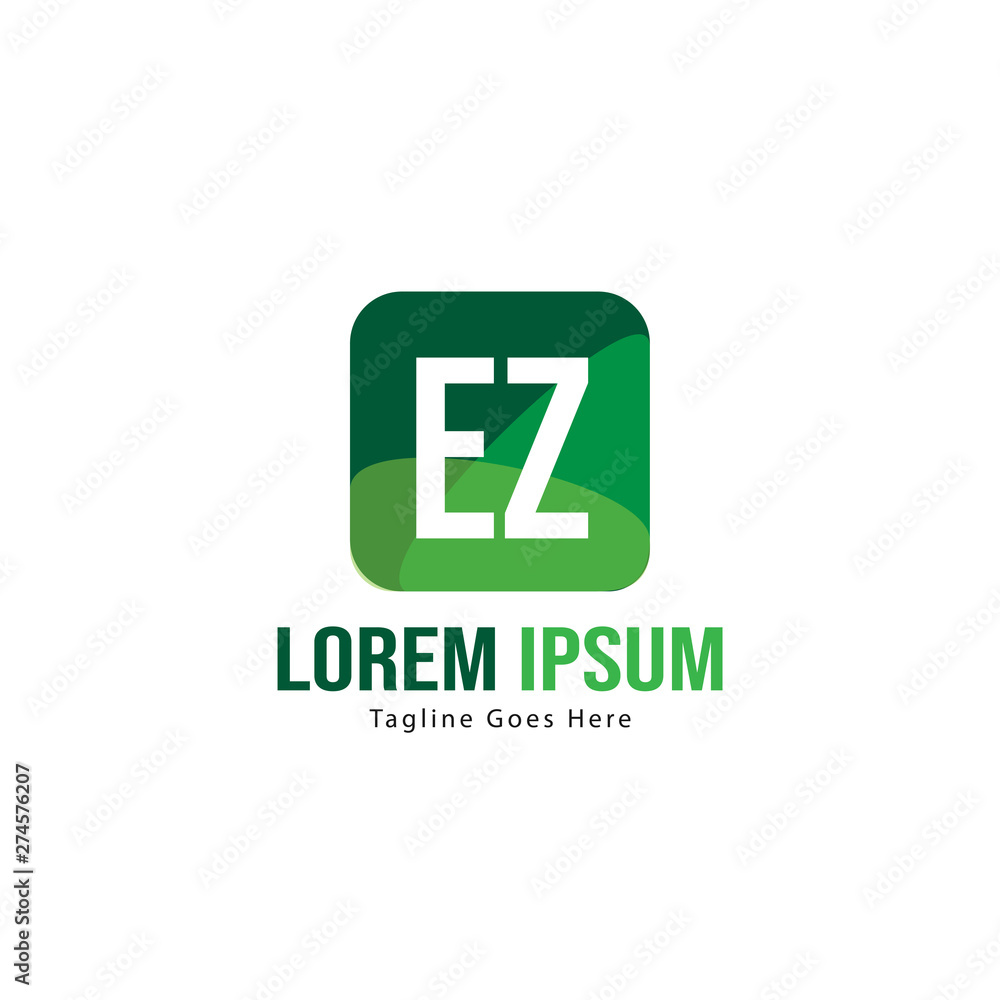 Initial EZ logo template with modern frame. Minimalist EZ letter logo ...