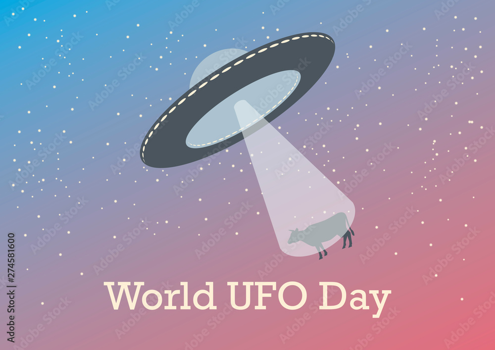 World UFO Day vector. Spaceship vector illustration. Space background ...