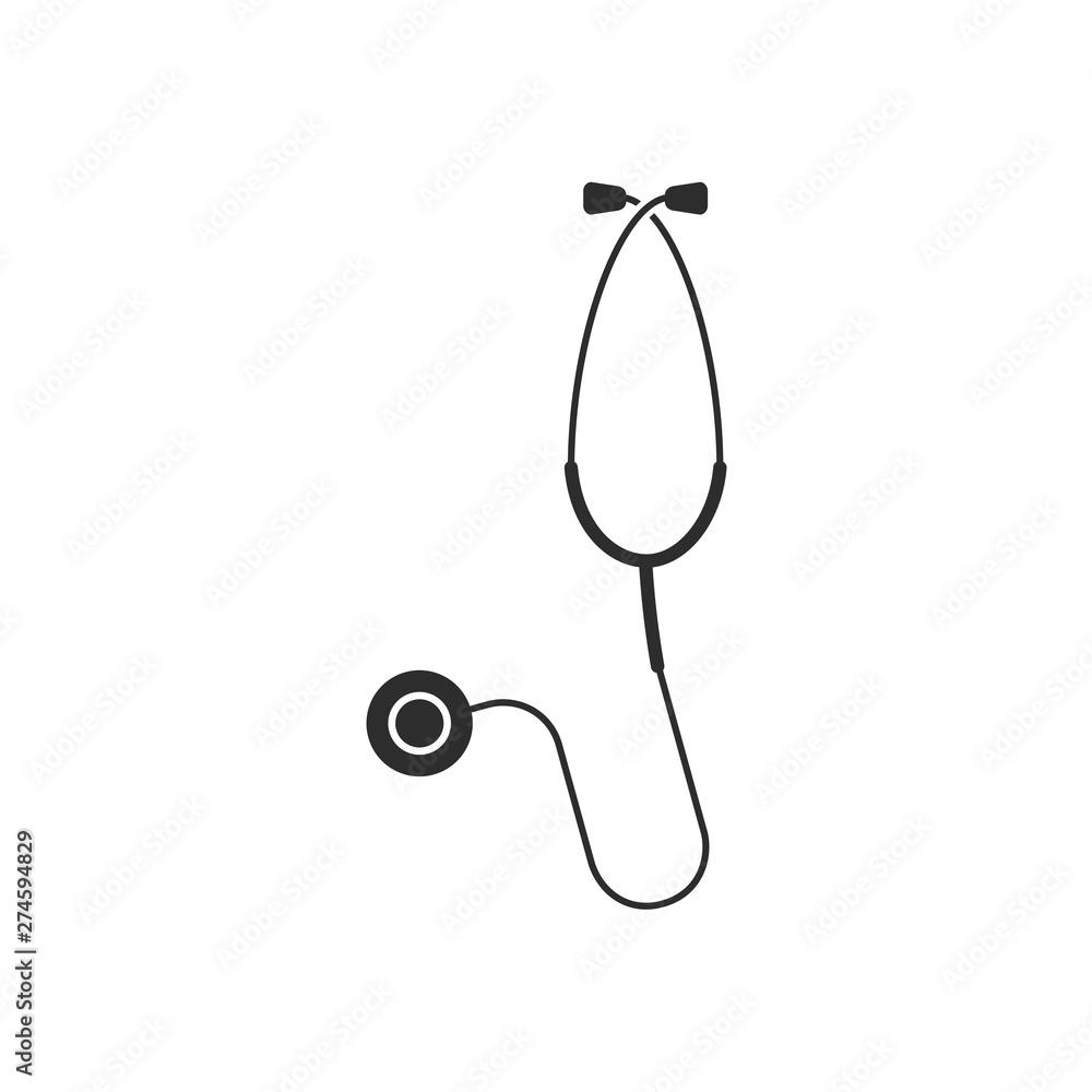 Stethoscope icon template black color editable. Stethoscope symbol Flat ...