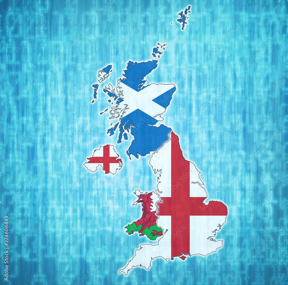 political map of united kingdom with member countries Stock ...