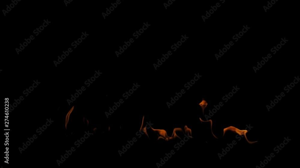 Fire Flames Igniting And Burning - Slow Motion. A line of real flames ...