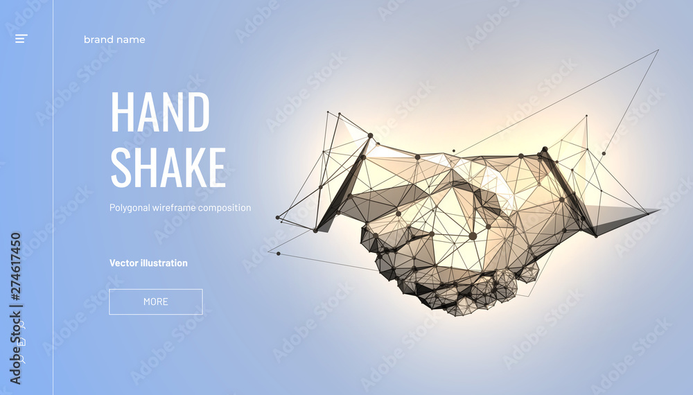 Handshake. Abstract illustration isolated on light background ...