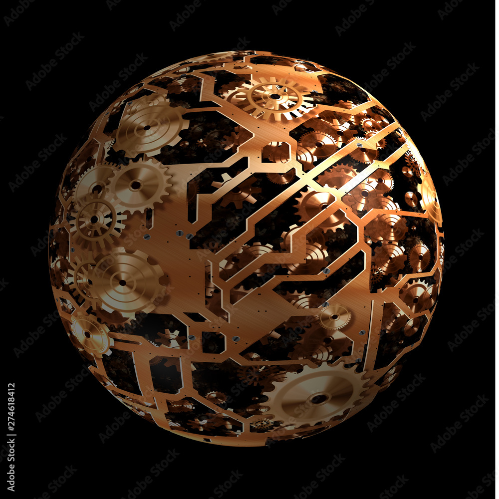 clock work sphere Stock Illustration | Adobe Stock