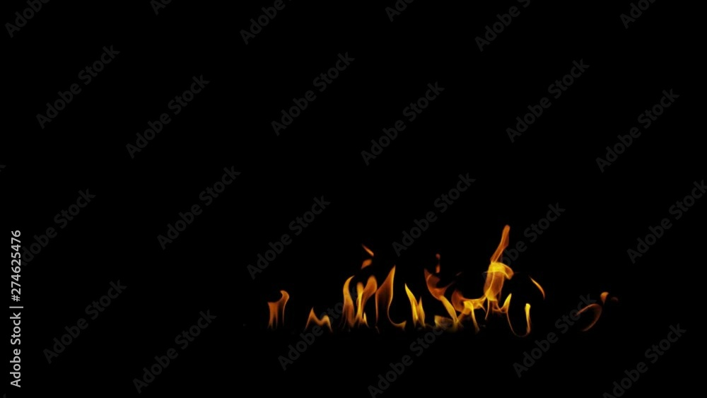 Fire Flames Igniting And Burning - Slow Motion. A line of real flames ...