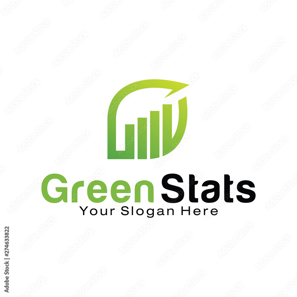 Green Stats logo design template Stock Vector | Adobe Stock