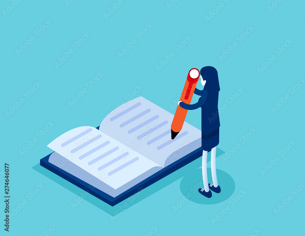 Cartoon Person Writing A Book