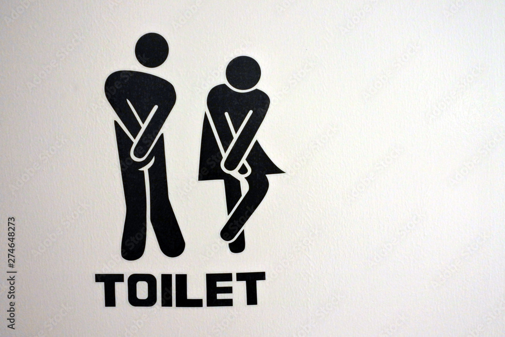 Urinary Urgency Toilet Sign for men and women Stock Photo | Adobe Stock