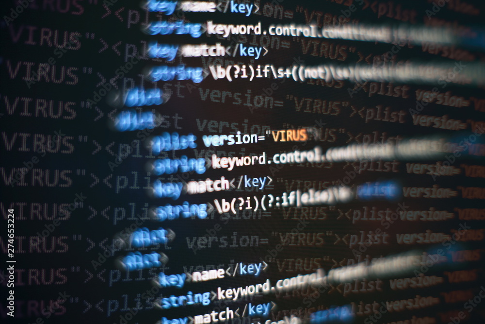 Abstract Computer Script Code Programming Code Screen Of Software Developer Software