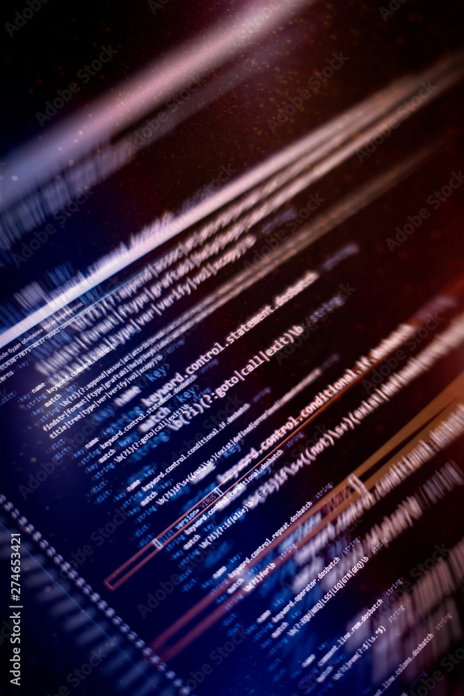 Programmer Developer Screen Web App Coding Script On Computer Modern Display Of Data Source