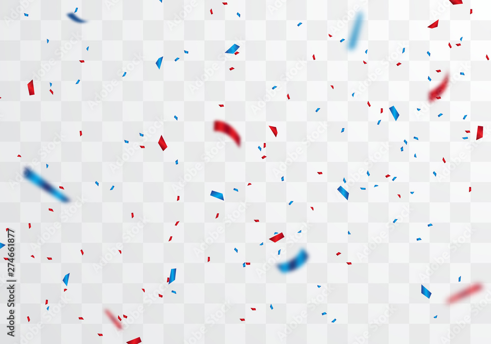 Red and blue confetti for celebrations and parties can be separated ...