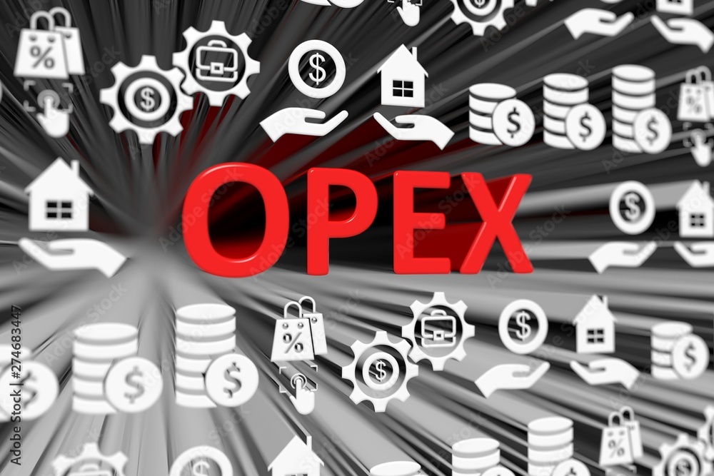 OPEX concept blurred background 3d render illustration Stock ...