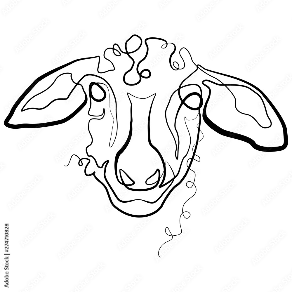 Sheep one line drawing. Continuous Line Farm Animal Vector Art Stock ...