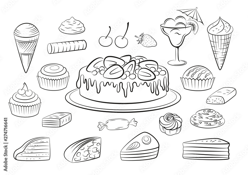 Sweet Food Clipart Black And White