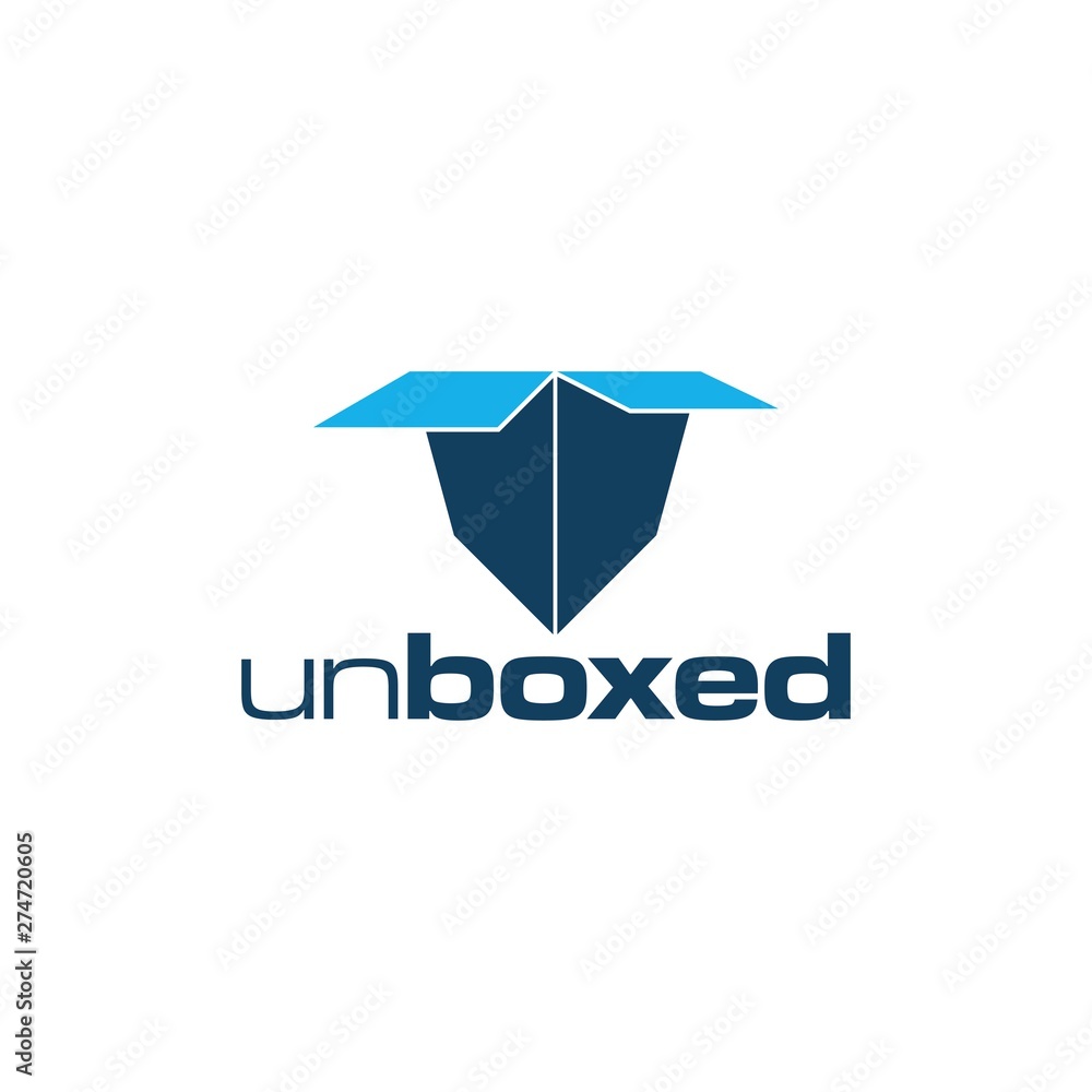simple unboxed concept vector logo Stock Vector | Adobe Stock
