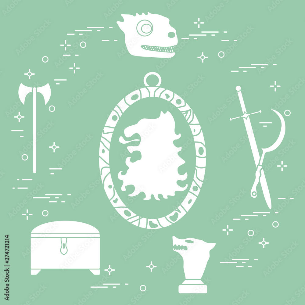 Symbols of the fantasy television series. Stock Vector | Adobe Stock