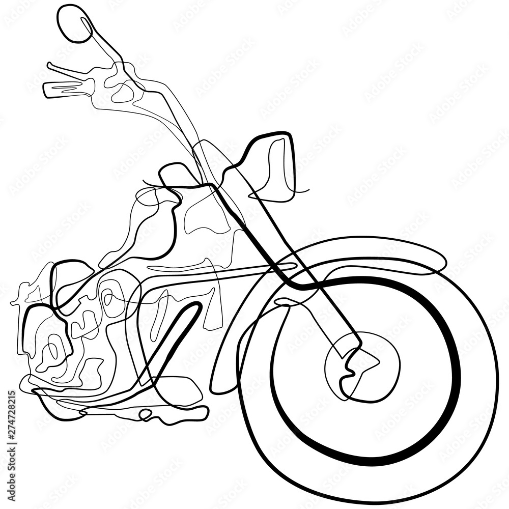 Chopper Motorcycle Drawing