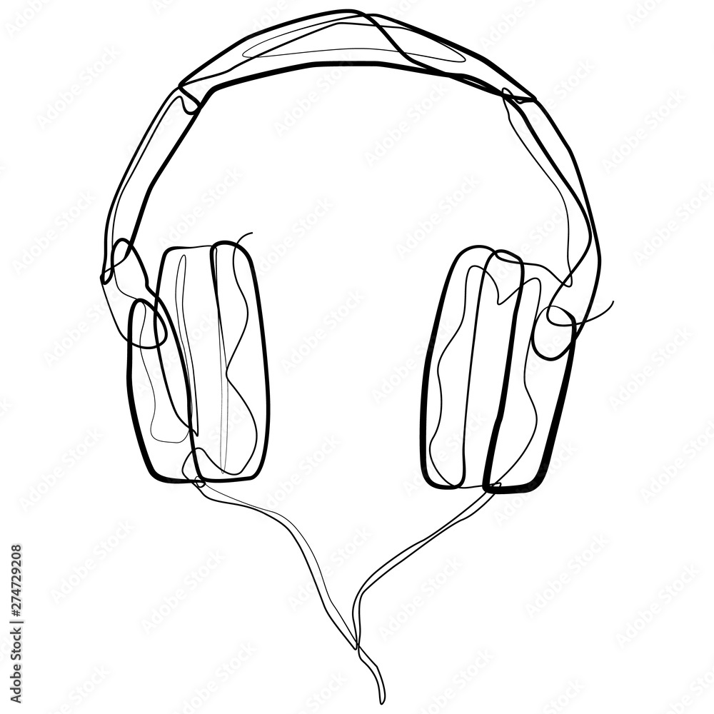 Dj Headphones Drawn