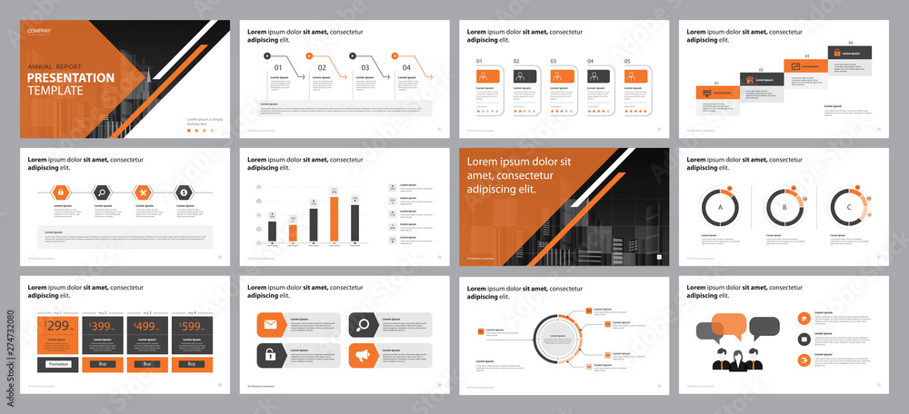 business presentation backgrounds design template, with infographic ...