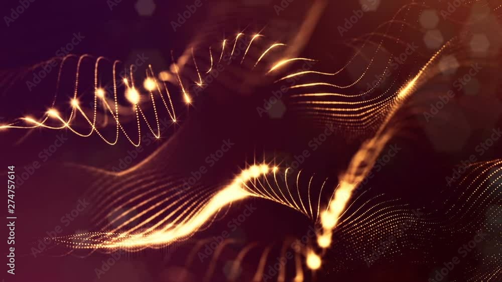 Microworld or nano technology golden background. Seamless looped ...