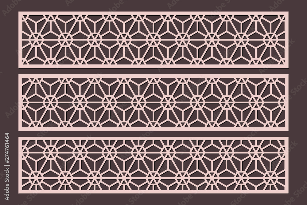 Laser cut decorative ornamental borders patterns in japanese kumiko ...