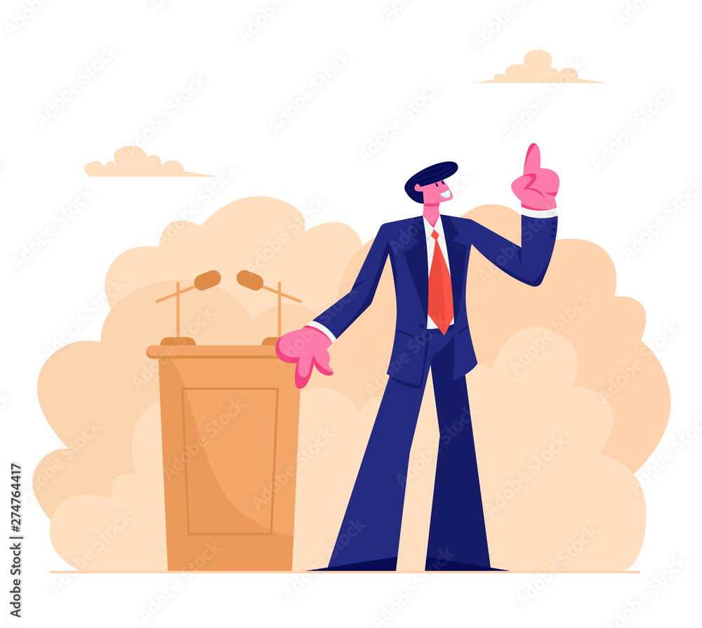 Political Cartoon Man In Suit