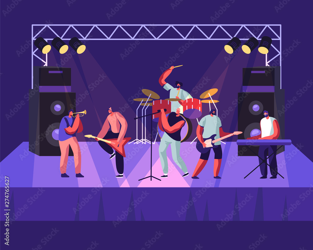 Cartoon Rock Band Instruments