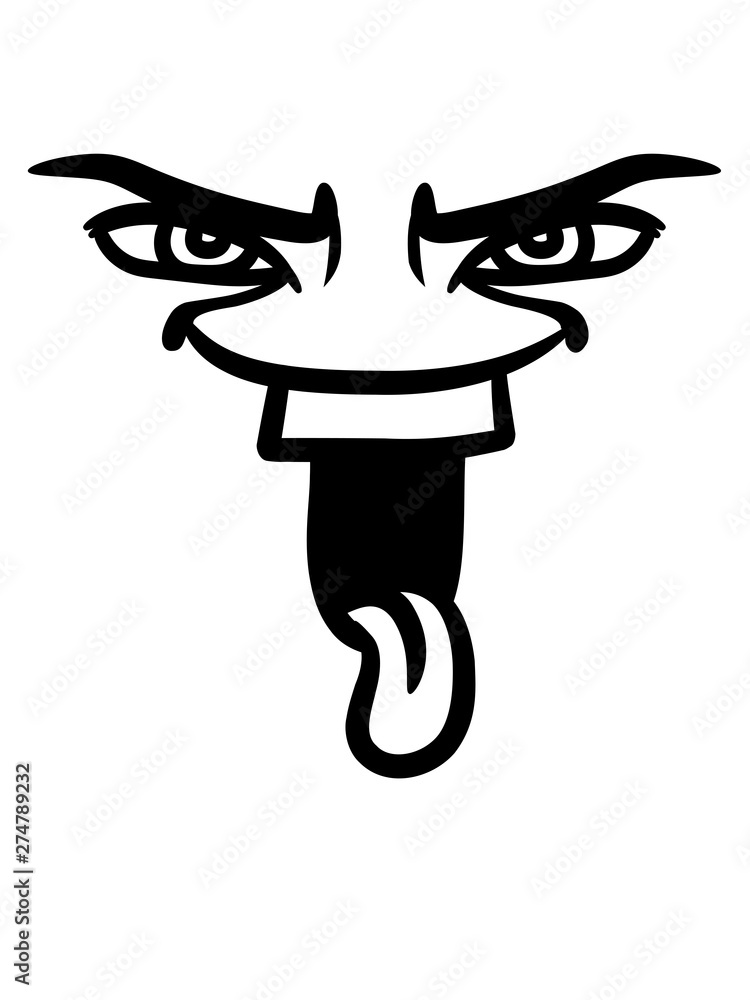 gesicht böse lustig augen mund zunge rausstrecken verrückt gemein cool ...