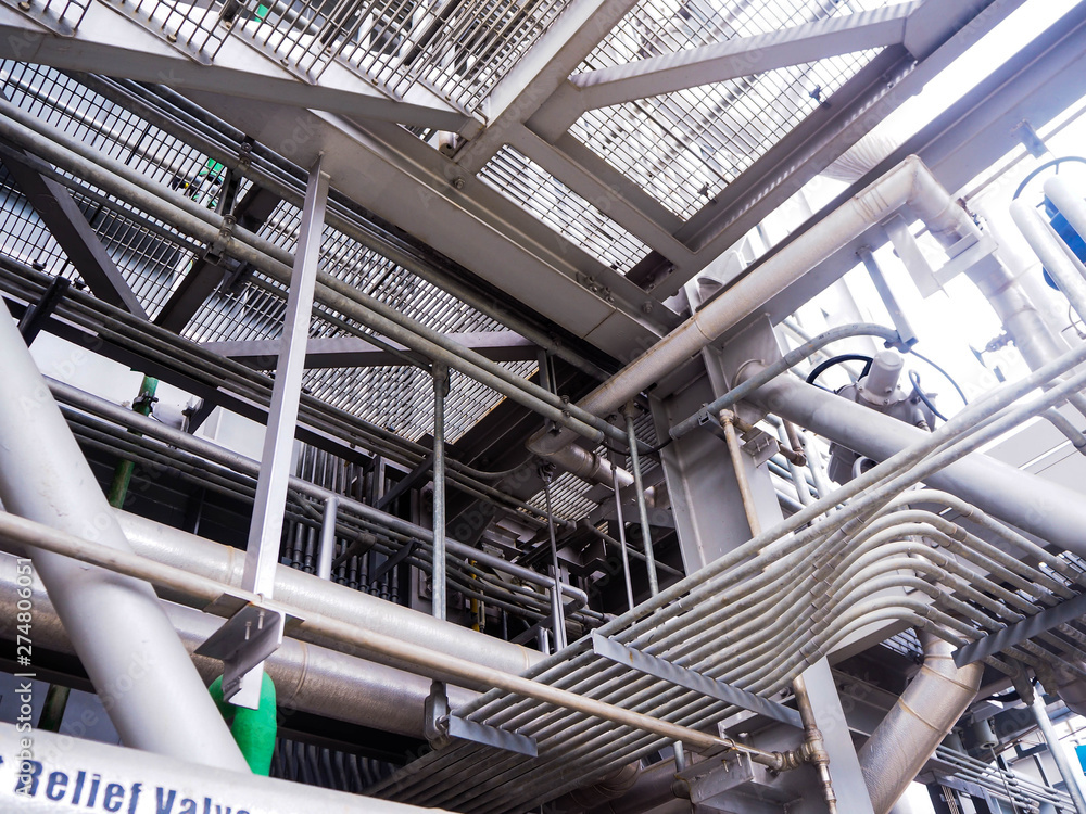 Photo & Art Print Conduit and cable tray was installed in power plant ...