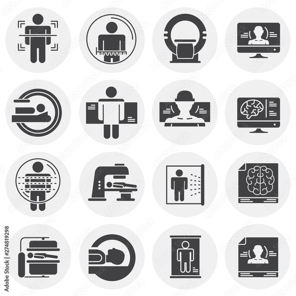 Body scan related icon set on background for graphic and web design ...