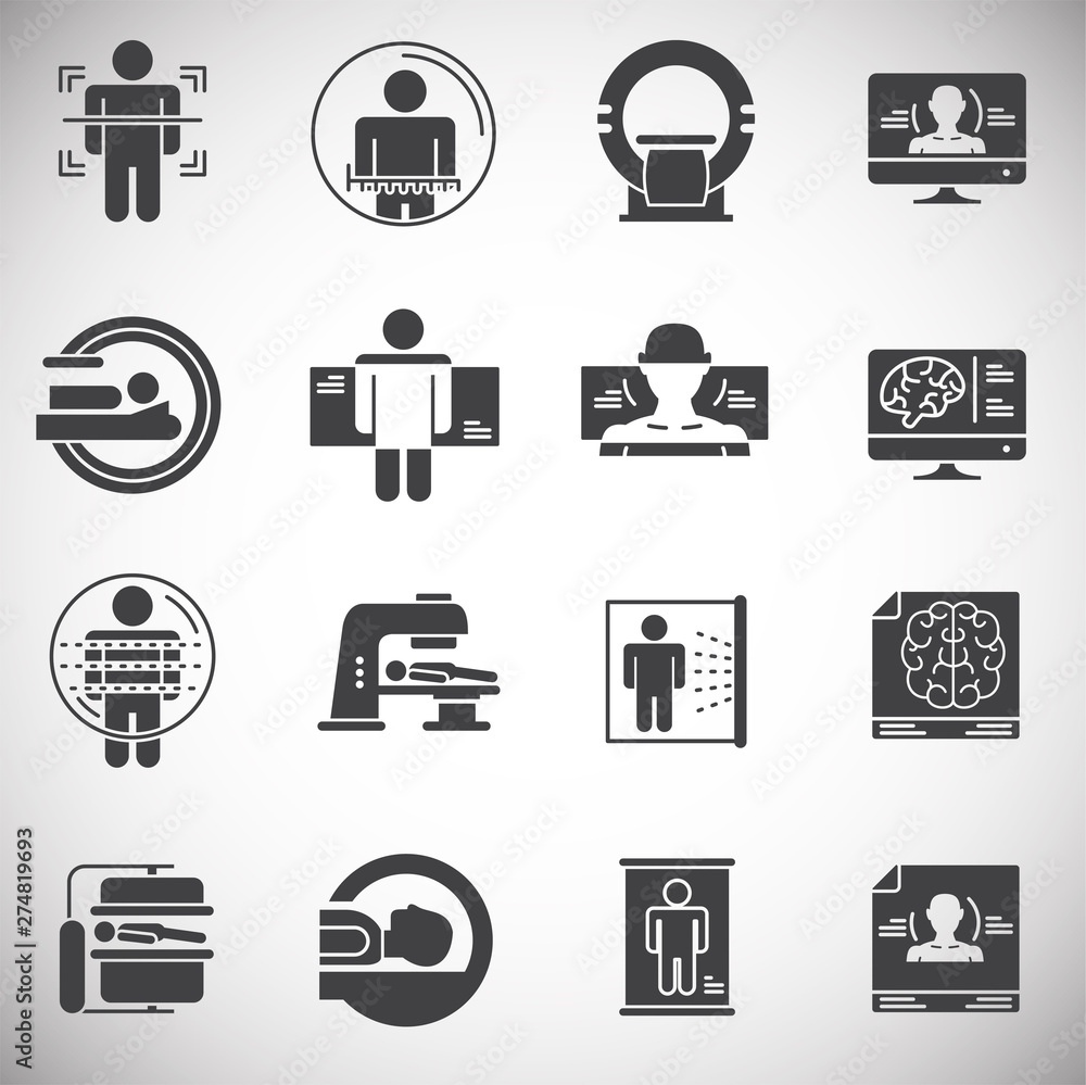 Body scan related icon set on background for graphic and web design ...