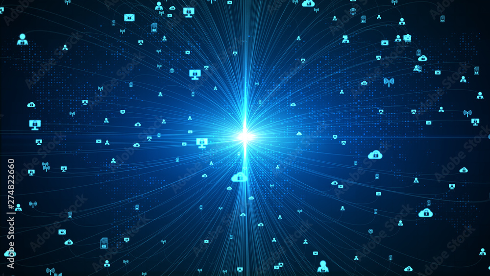 Cyber security digital data and conceptual futuristic look at ...