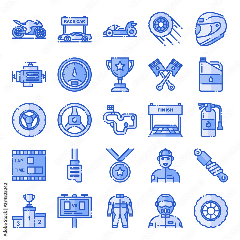 Racing icons pack Stock Vector | Adobe Stock