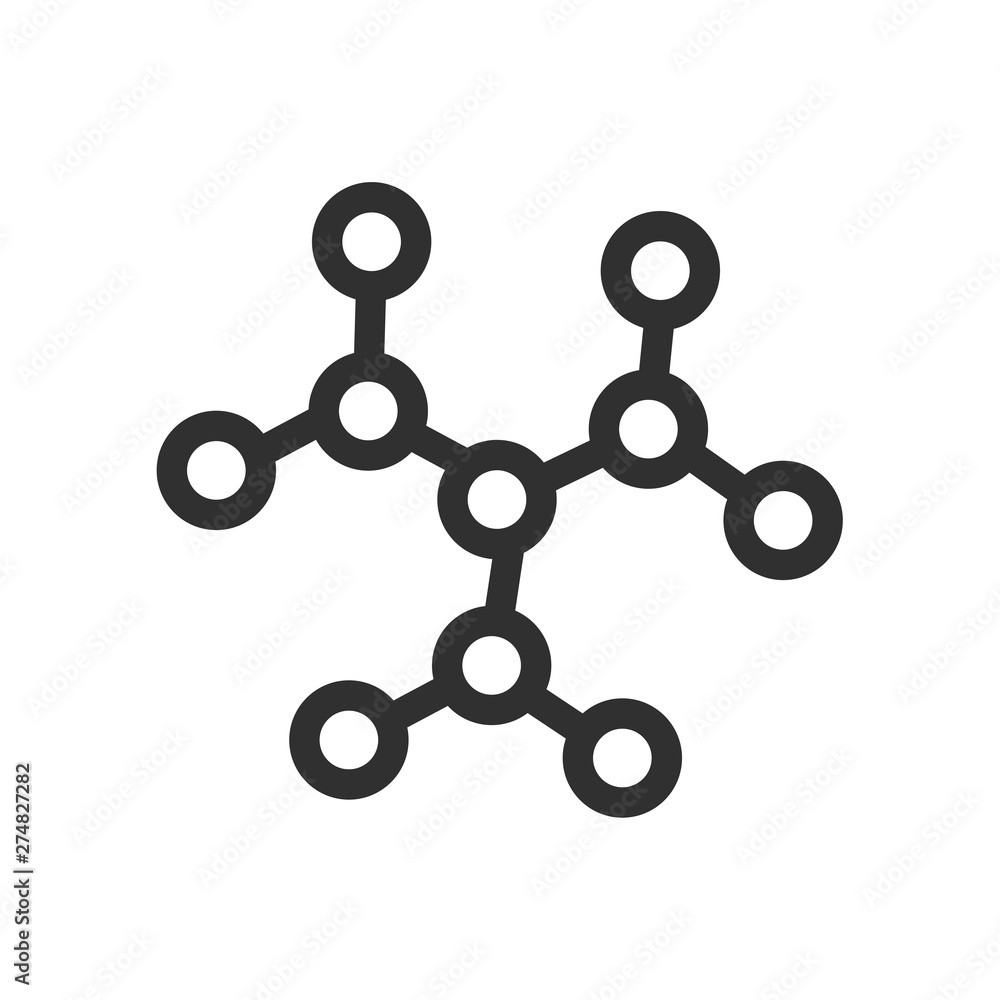 Molecule icon template black color editable. Molecule symbol Flat ...