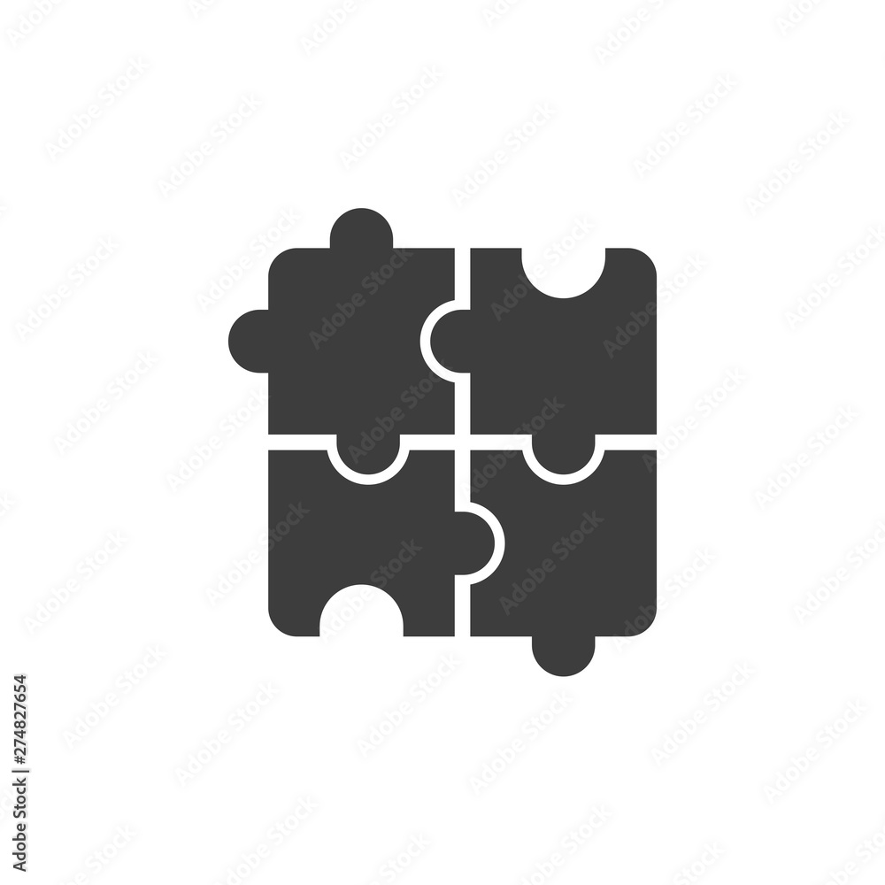 Puzzle icon template black color editable. Puzzle symbol Flat vector ...