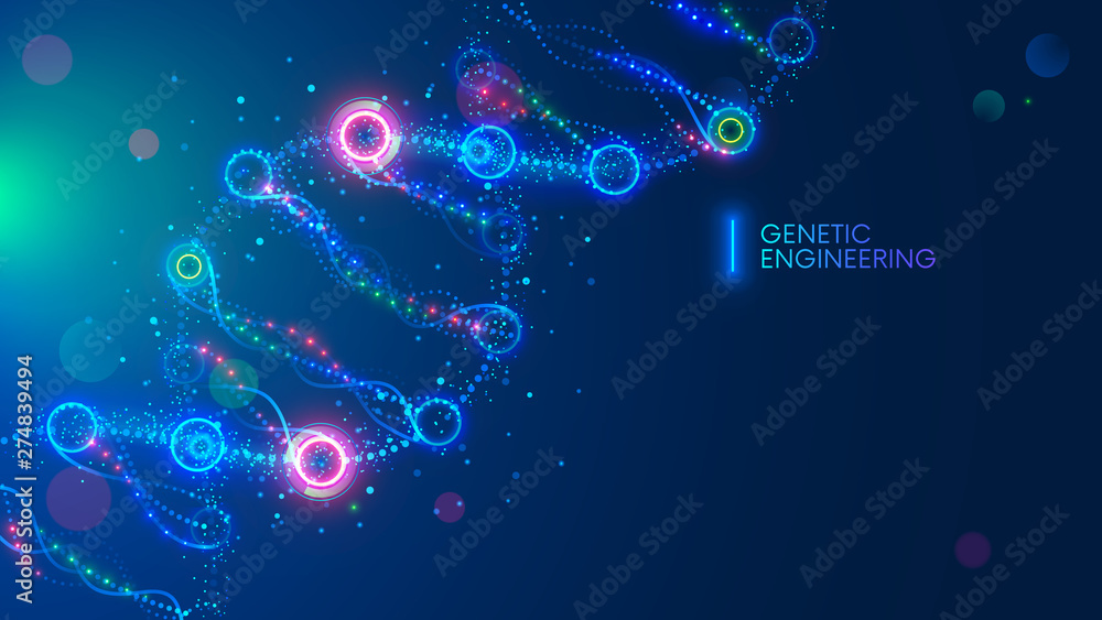 DNA molecule vector illustration or science background. Genetic ...
