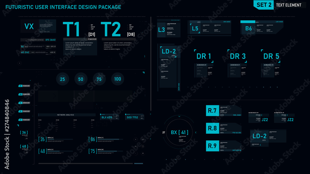 Futuristic user interface design element set 02 Stock Vector | Adobe Stock