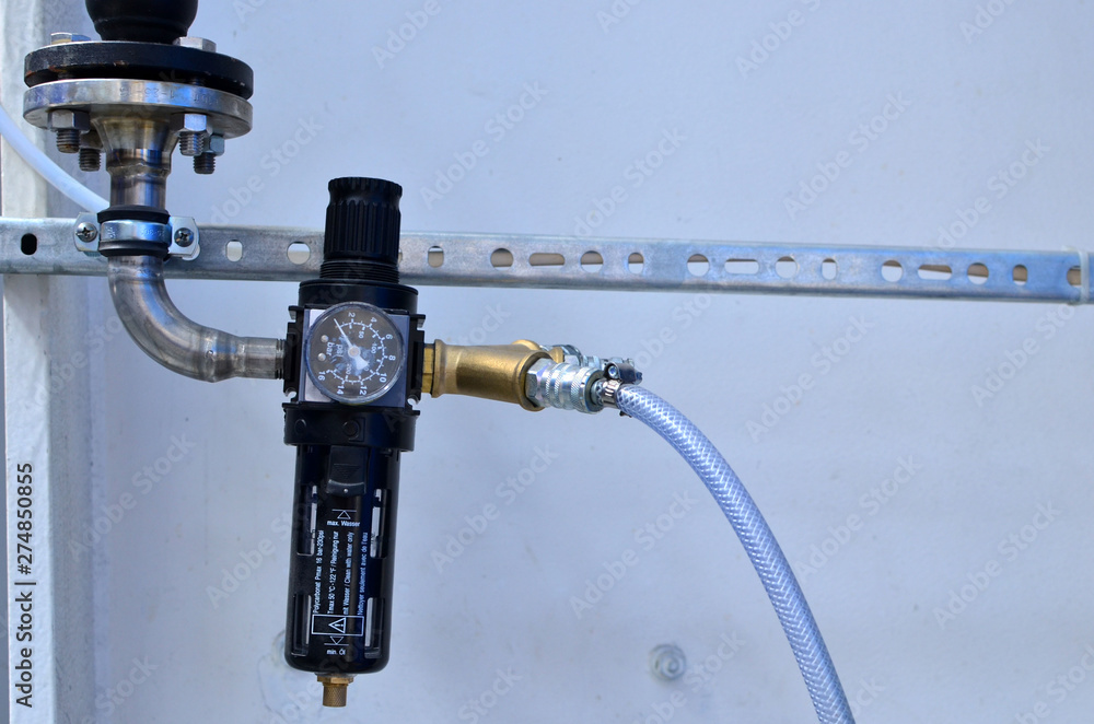 Water pressure sensor in the water supply system. Pressure gauge ...