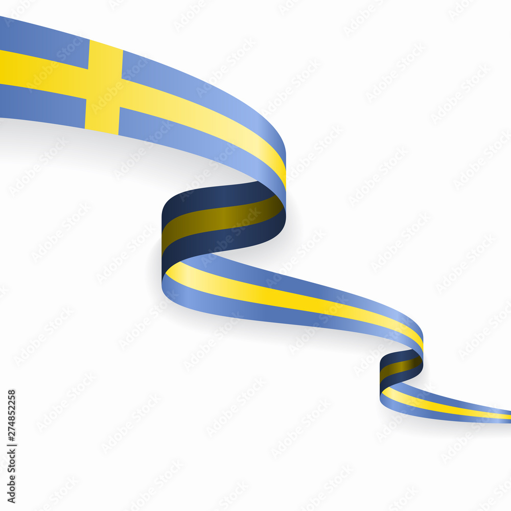 Swedish flag wavy abstract background. Vector illustration. Stock ...