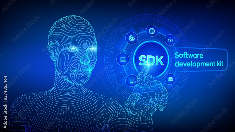 SDK. Software development kit programming language technology concept on virtual screen ...