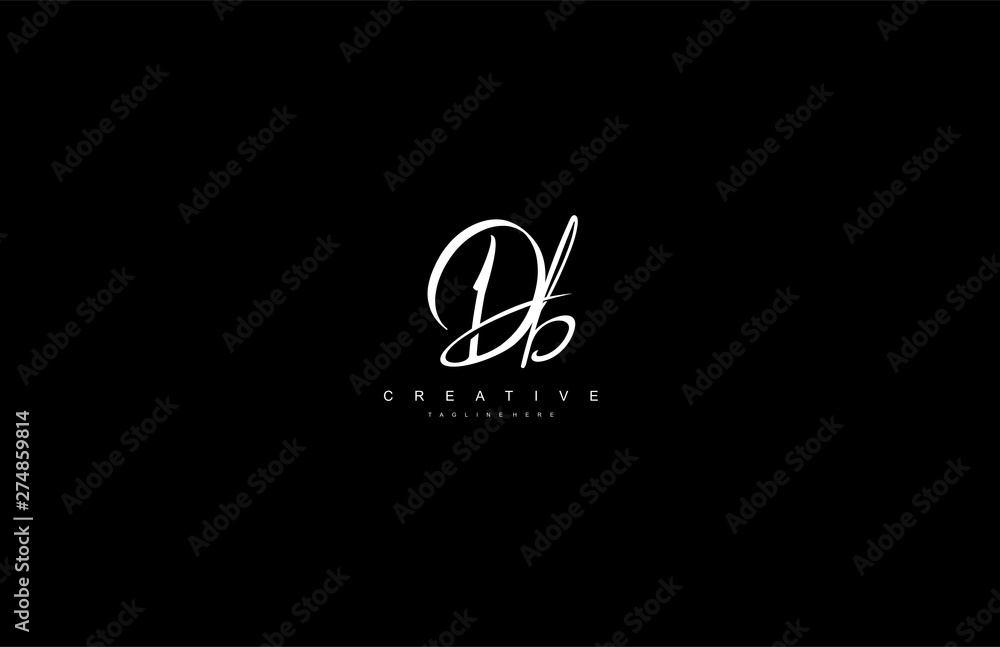 Stylish Monogram Signature Letter Db Logo Design Stock Vector | Adobe Stock