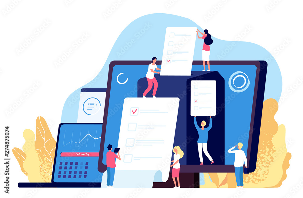 Online voting. People vote with government electronic computer systems ...