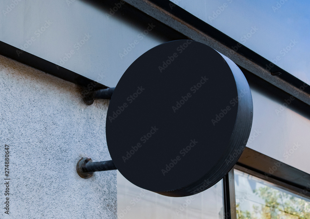 signboard mockup and template empty frame for logo or text on exterior ...