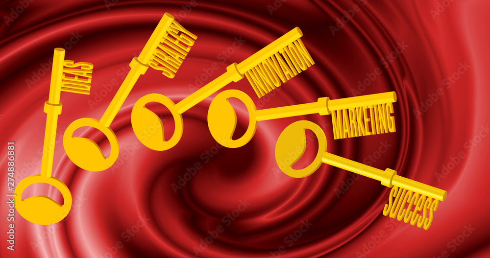 image of stylized keys as a symbol of idea, strategy, innovation ...